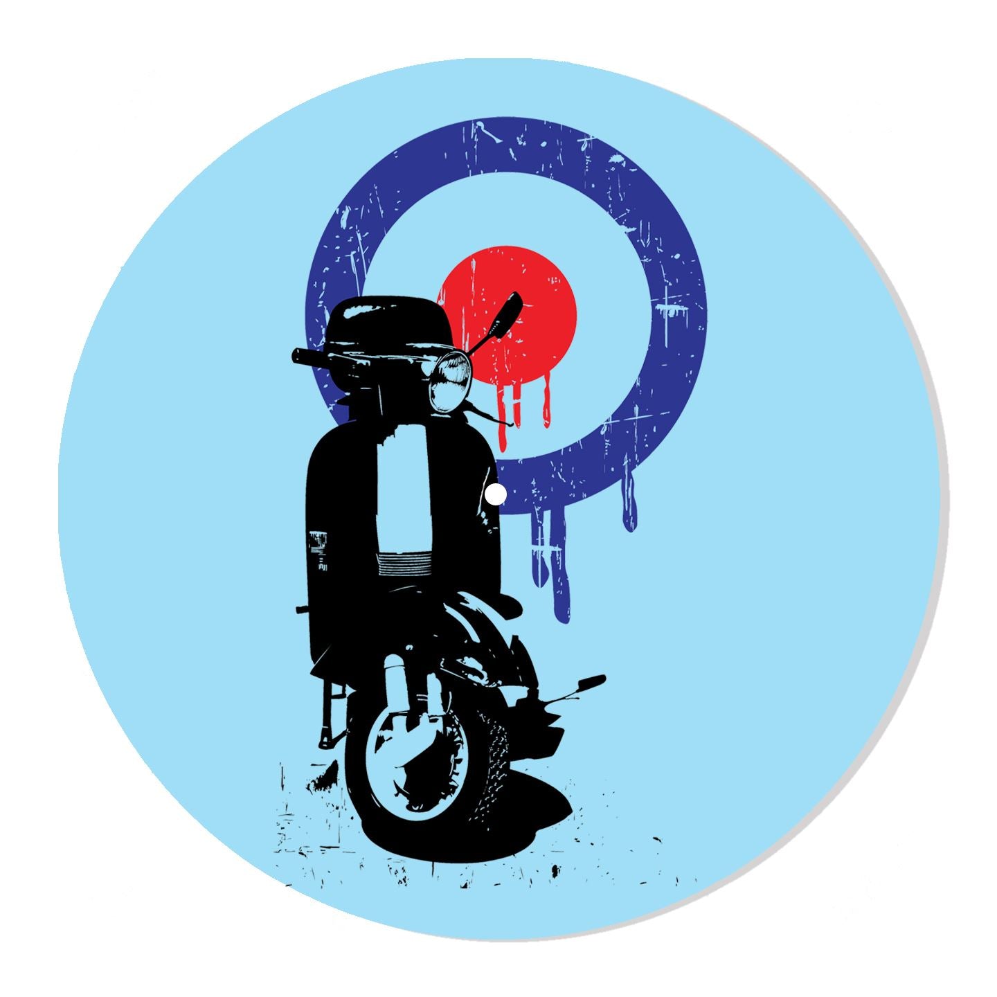 Mod Target Scooter Distressed DJ Slipmat Record Player Turntable Decks ...