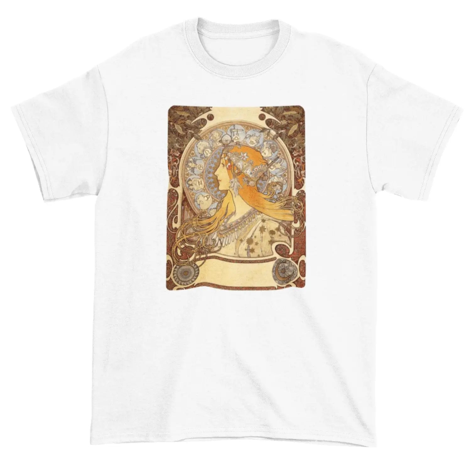 Alphonse Mucha The Zodiac Art Nouveau Large Print Men's T-Shirt ...
