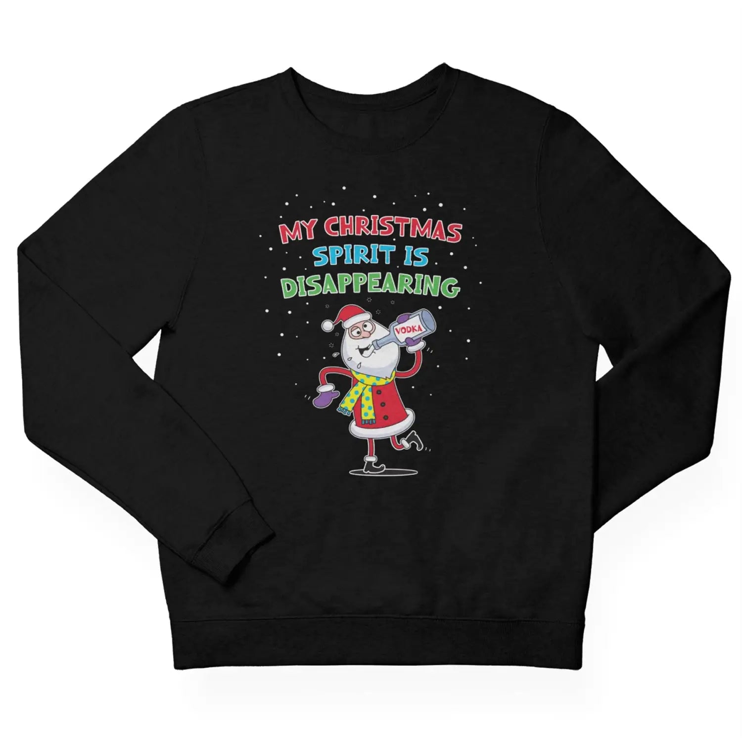 Bah Humbug Santa with Bottle of Vodka Men's Christmas Jumper – Tribal T ...