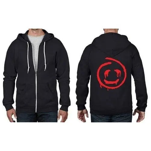 Blood Smiley Face Full Zip Hoodie – Tribal T-Shirts