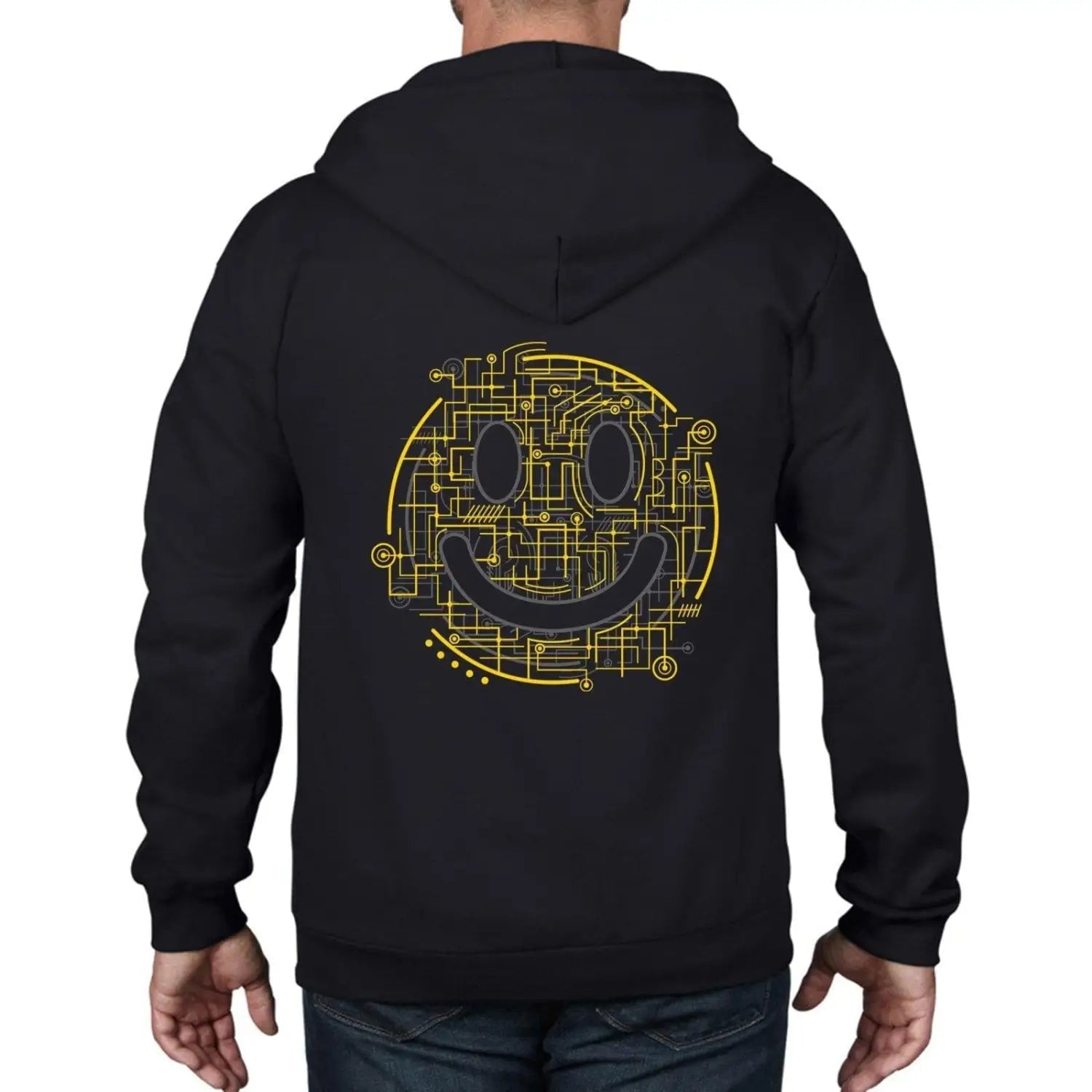 Electric Smiley Acid Face Full Zip Hoodie – Tribal T-Shirts