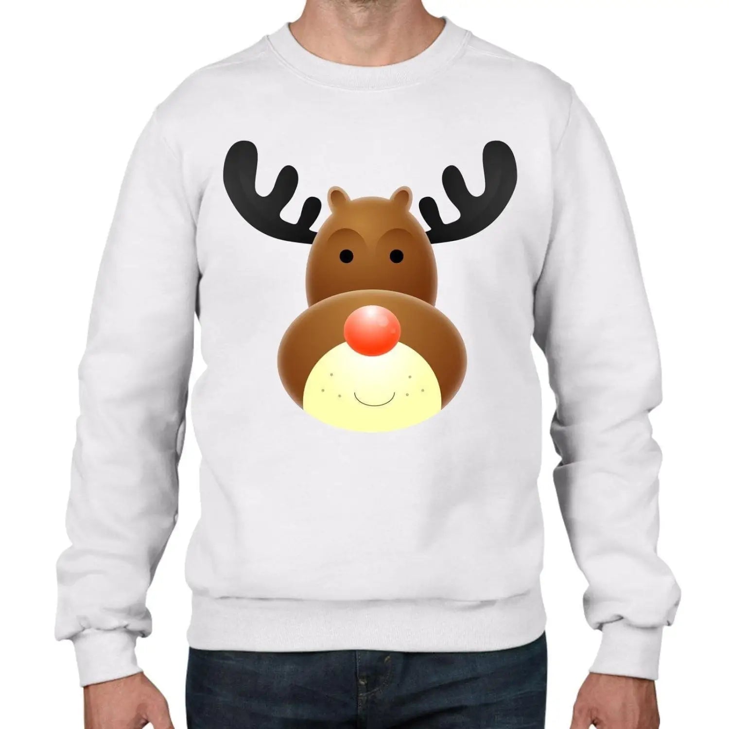 Goofy Rudolph Reindeer Funny Christmas Men's Jumper \ Sweater – Tribal ...
