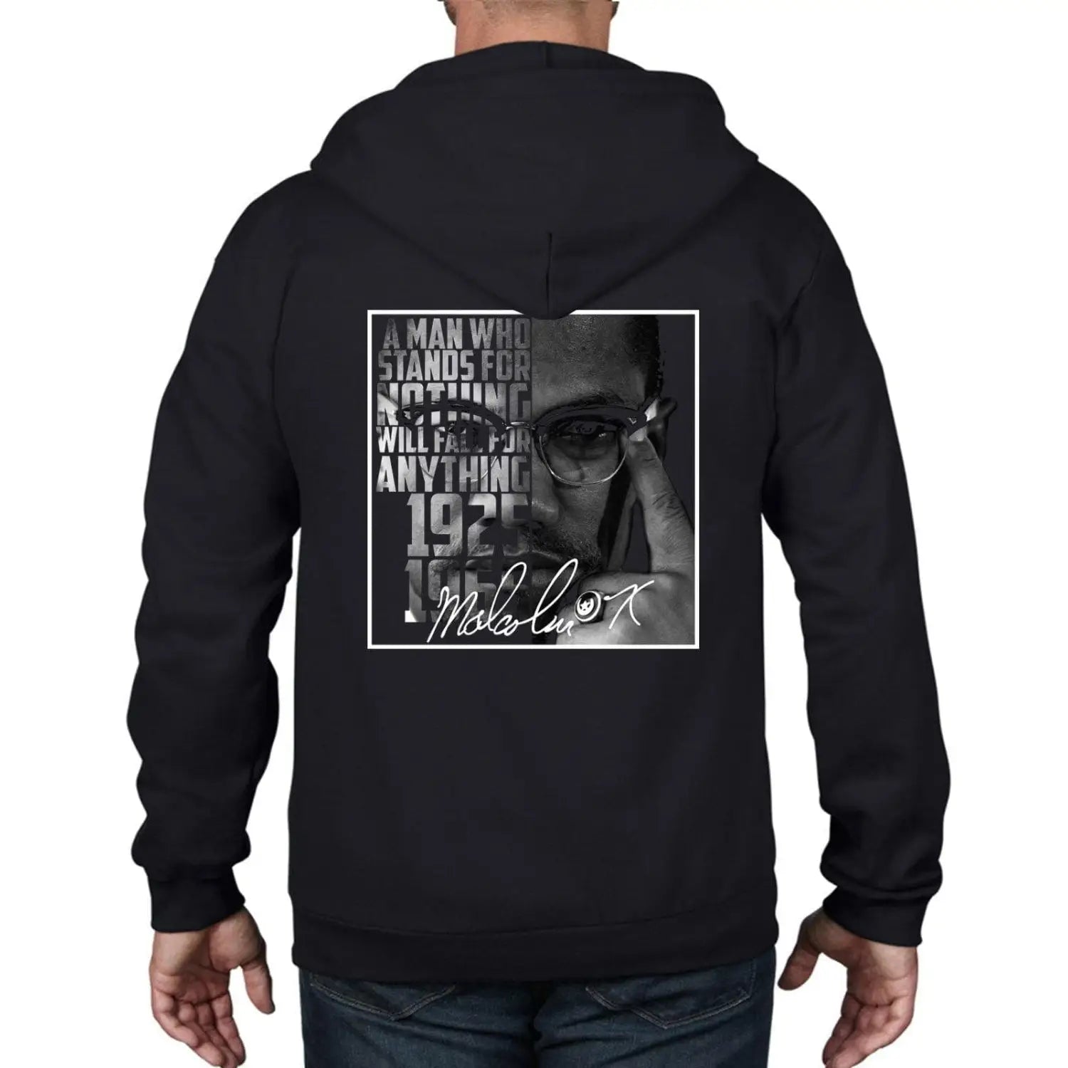 Malcolm X Signature Full Zip Hoodie – Tribal T-Shirts