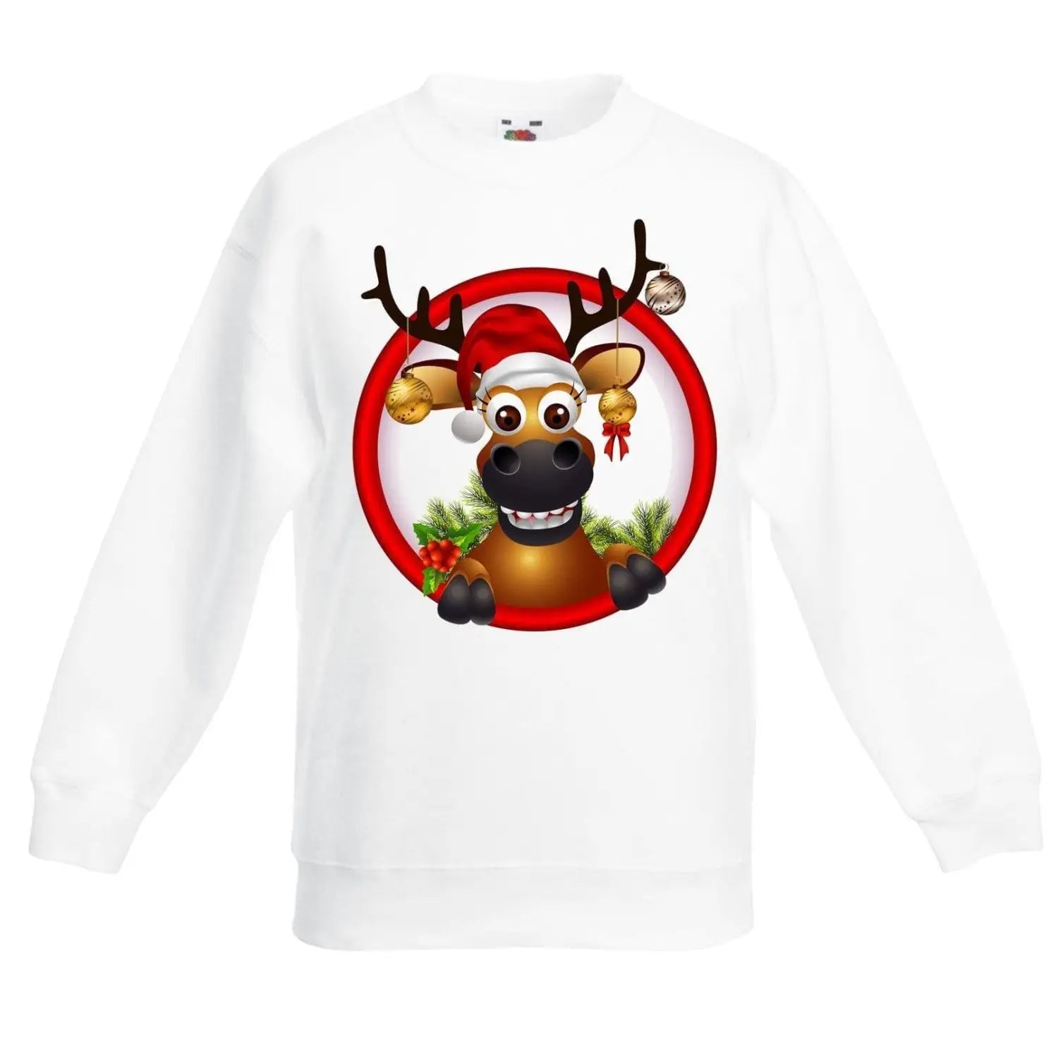 Rudolph Reindeer With Baubles Christmas Kids Jumper \ Sweater – Tribal ...
